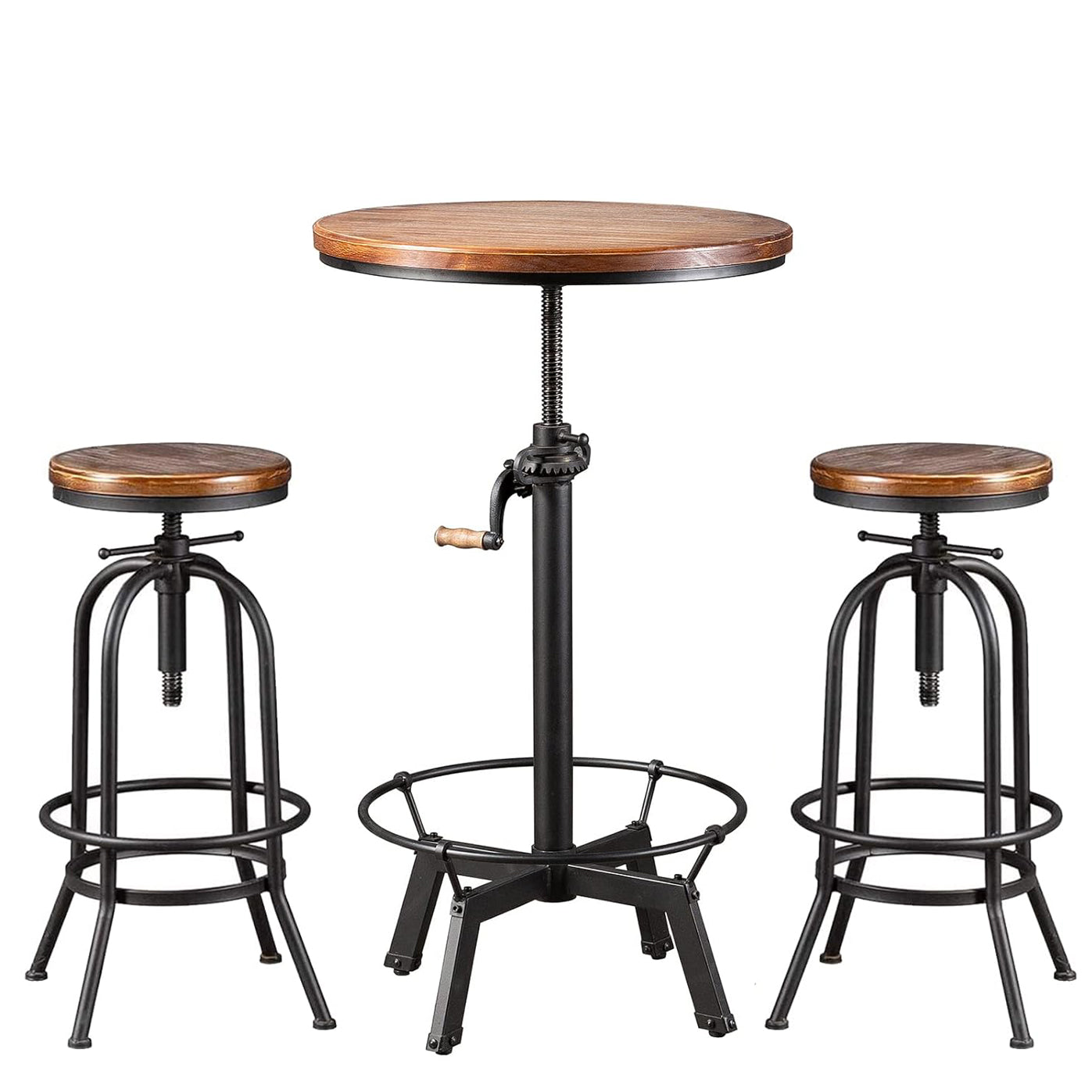 Crank Bar Table Stool Bundle (Table:33.5-39.4 Inch Tall) (Bar Stool:26 ...